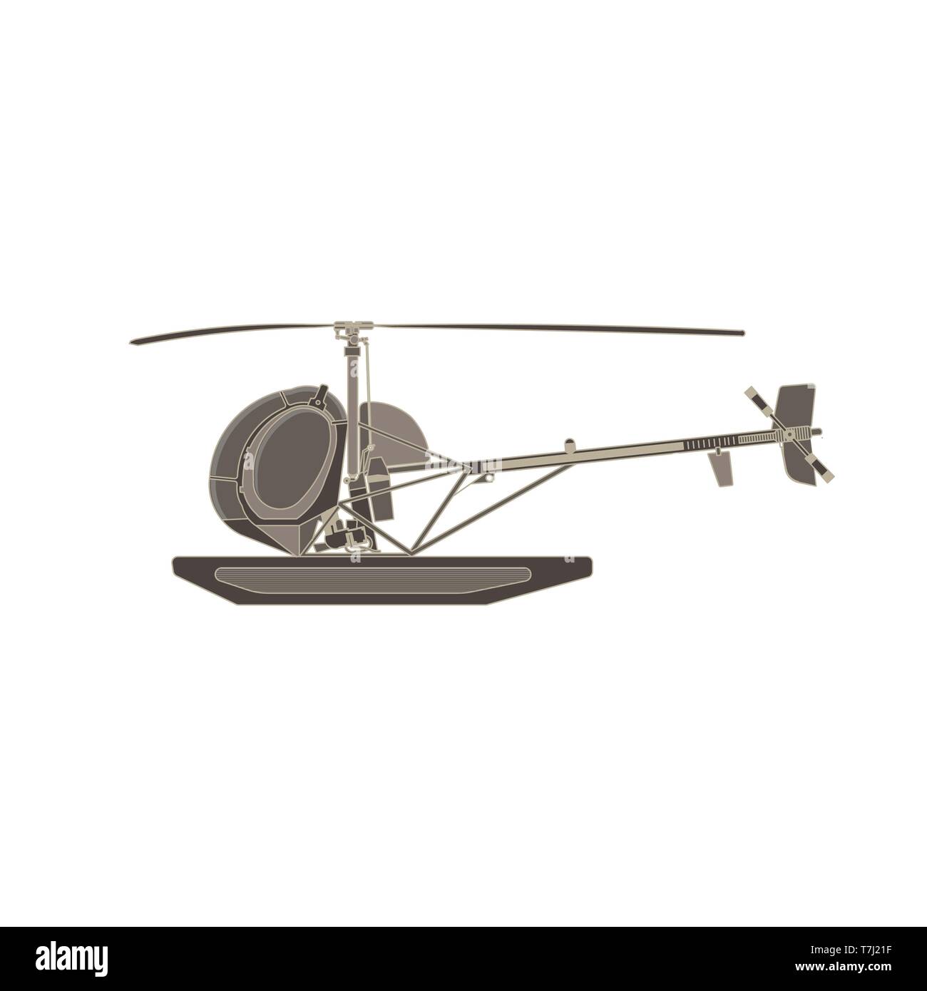 Vector helicopter flat icon isolated. Aircraft side view illustration ...