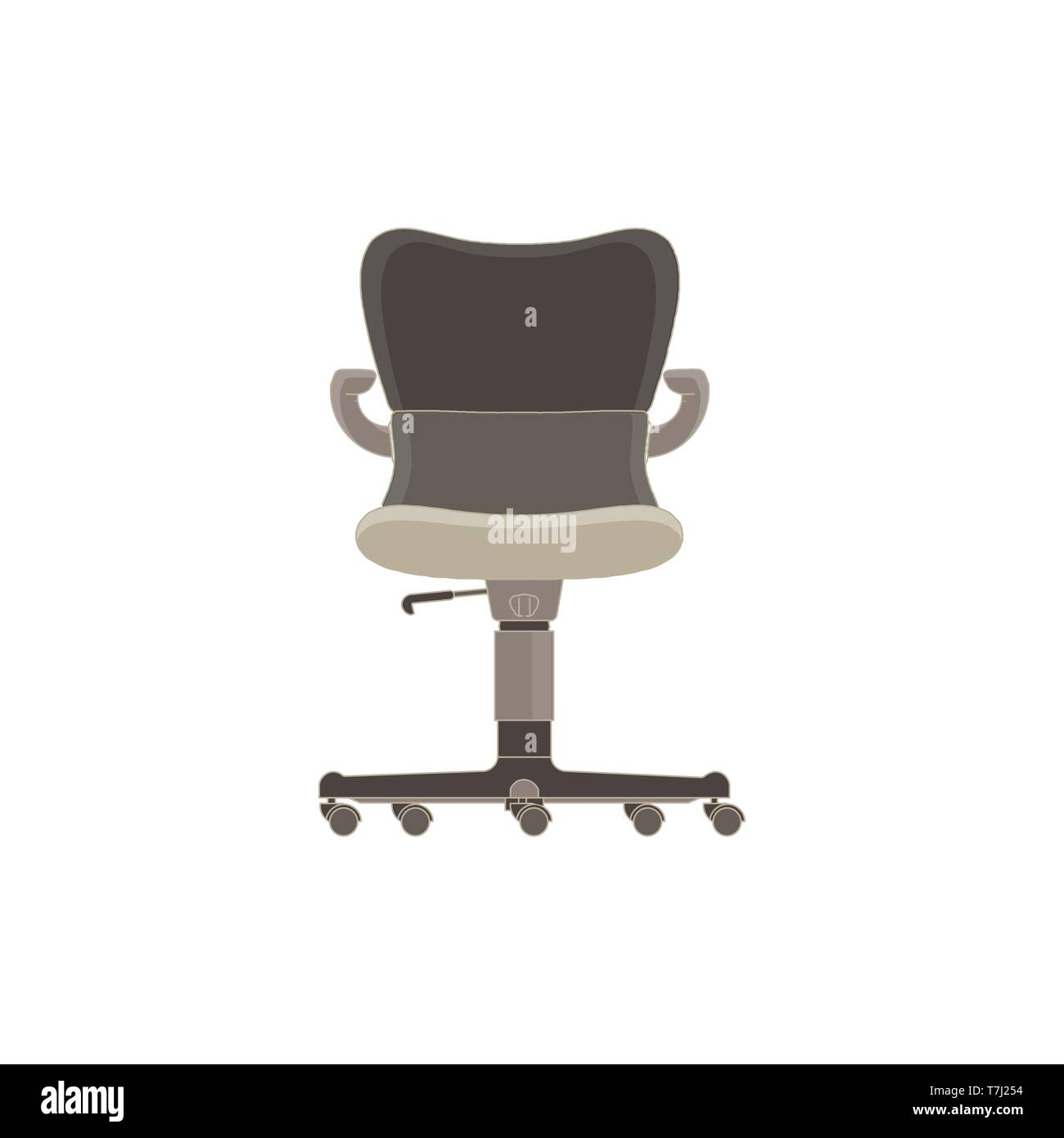 Vector office chair flat icon isolated. Furniture side view ...