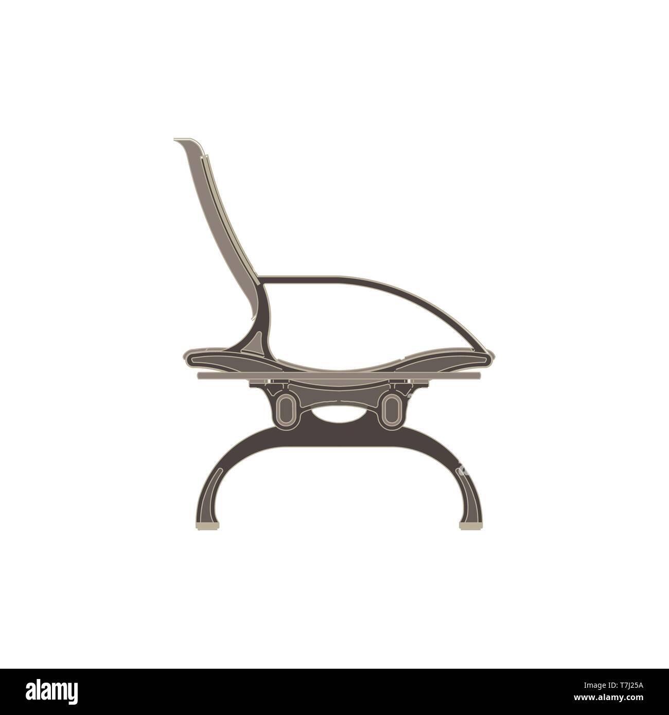 Vector office chair flat icon isolated. Furniture side view ...