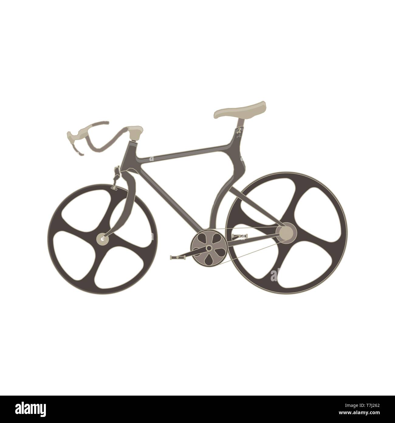 Vector bicycle flat icon illustration. Bike side view isolated side ...
