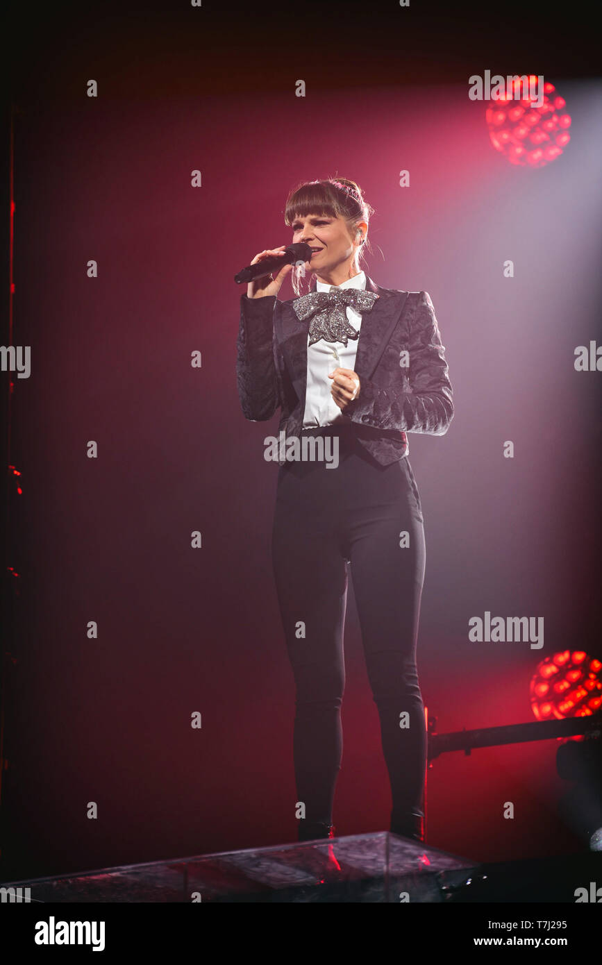 The Italian pop singer Alessandra Amoroso performing live on stage for ...