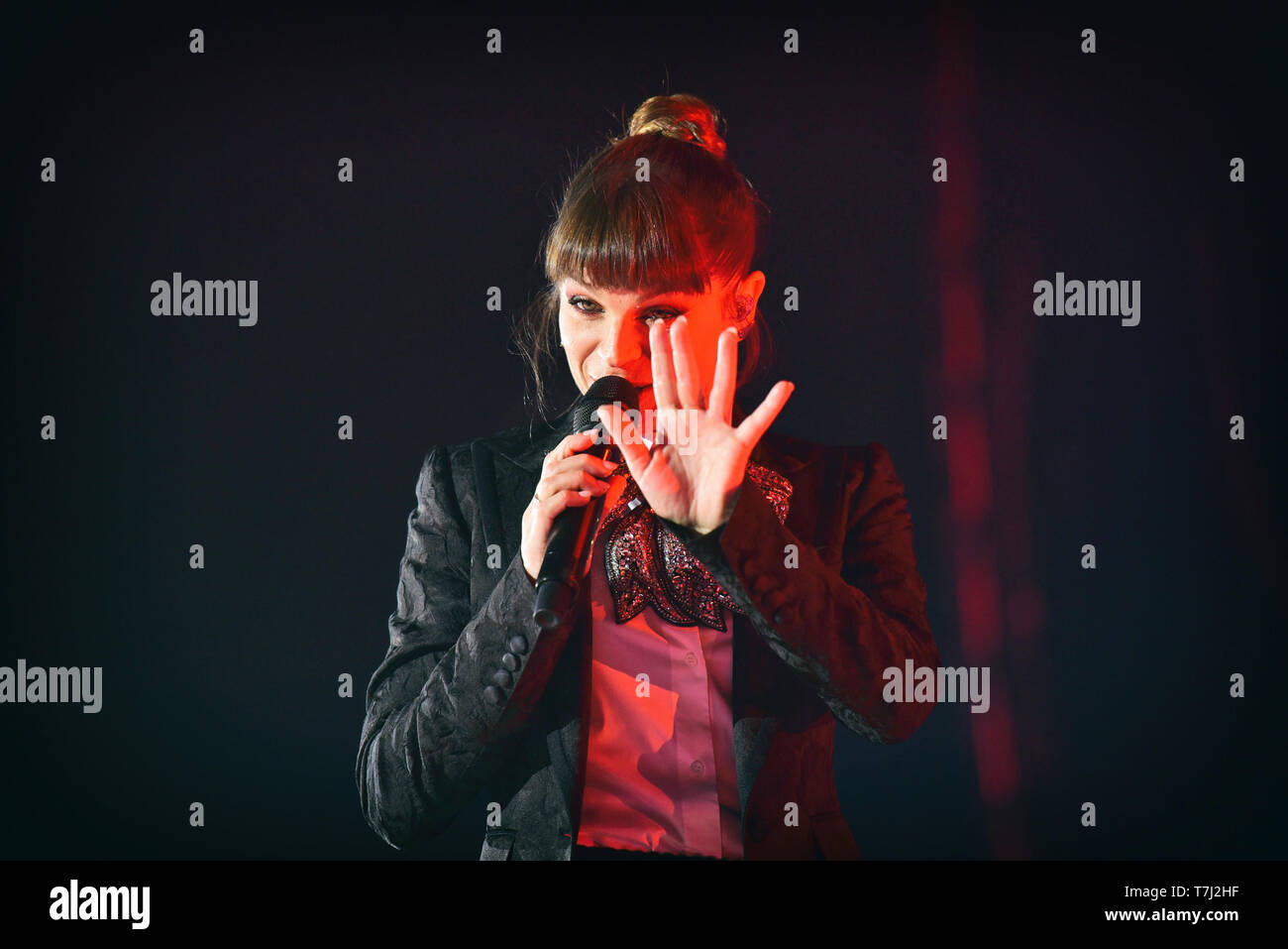 The Italian pop singer Alessandra Amoroso performing live on stage for ...