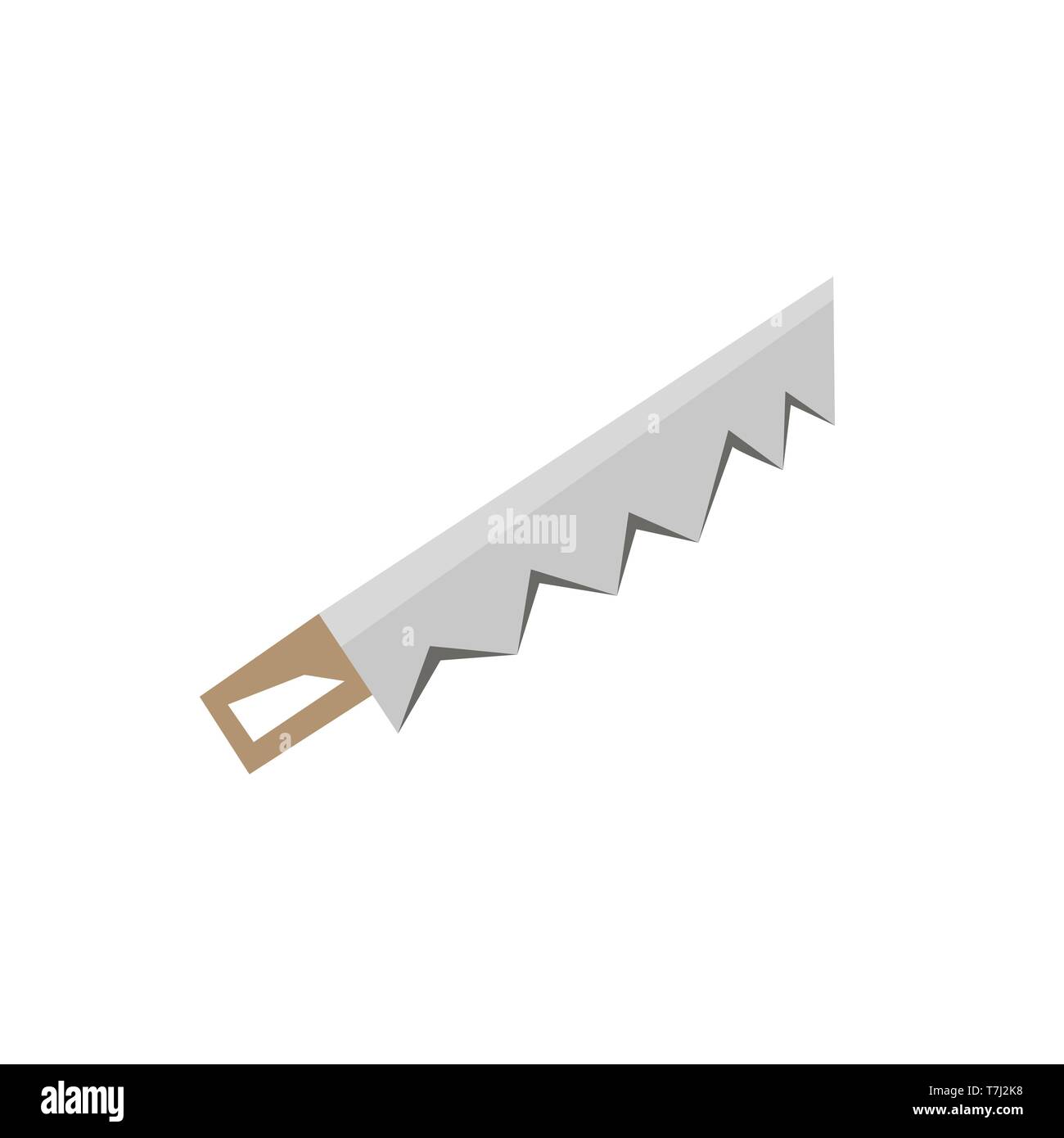 Vector hand saw icon stock illustration flat design side view hacksaw ...