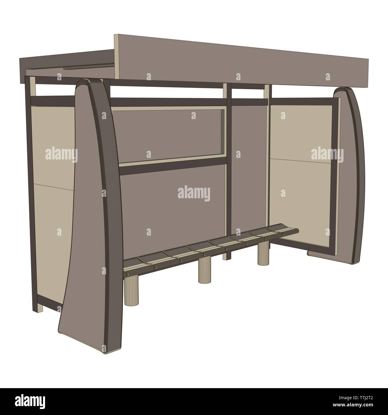 Bus stop vector background icon design flat street city illustration ...