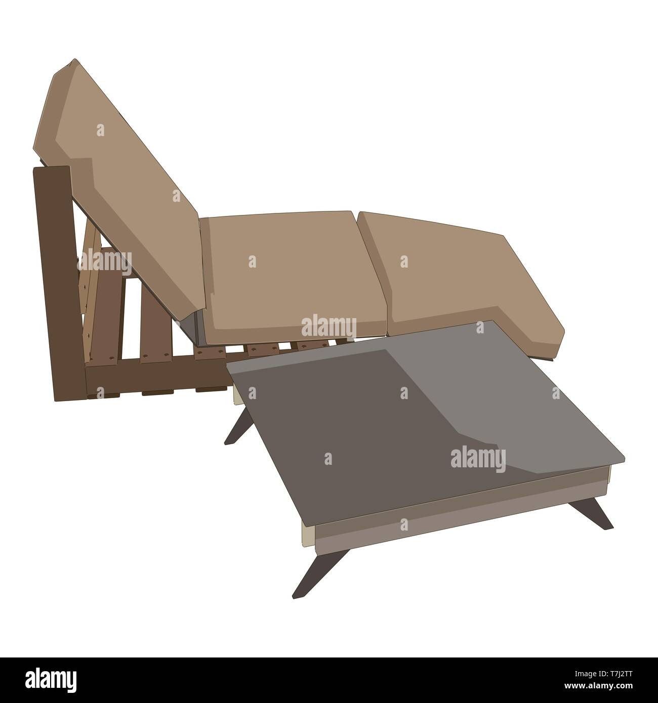 Vector chair illustration recliner icon beach summer lounge design ...