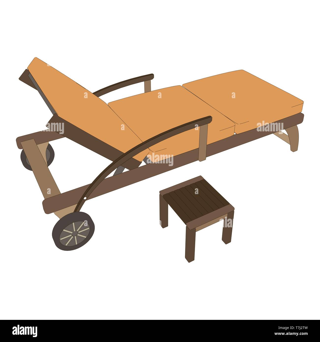 Vector chair illustration recliner icon beach summer lounge design ...