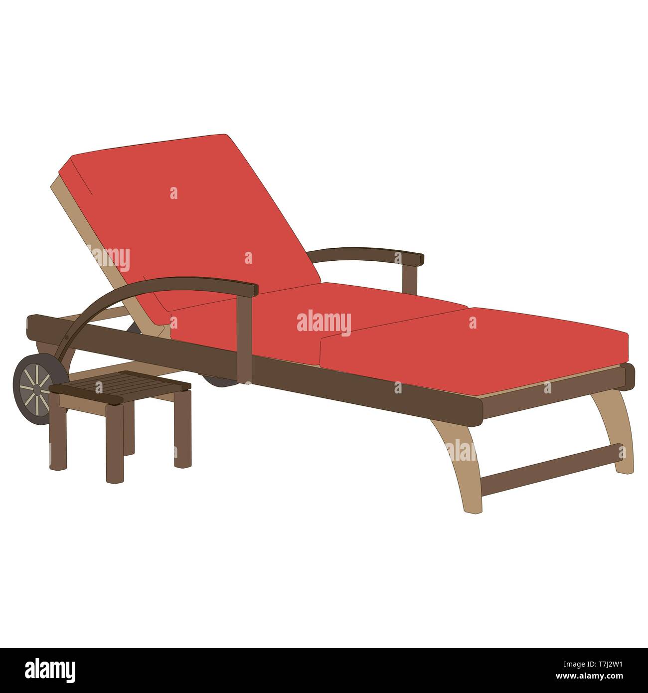 Vector chair illustration recliner icon beach summer lounge design ...
