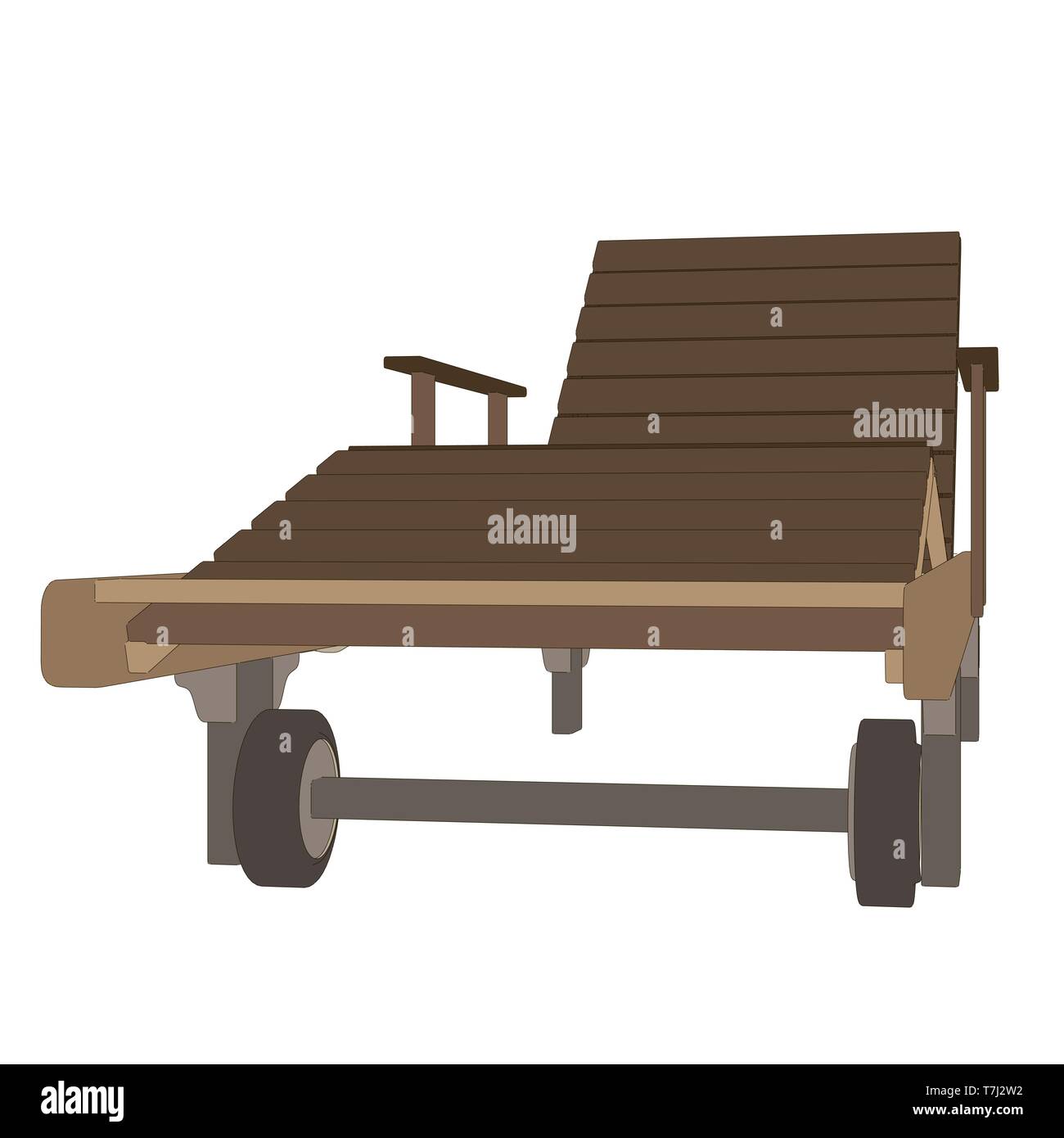 Vector chair illustration recliner icon beach summer lounge design ...