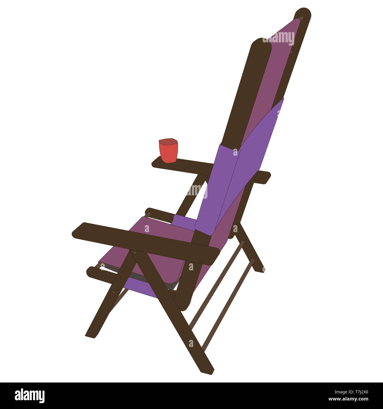 Vector chair illustration recliner icon beach summer lounge design ...