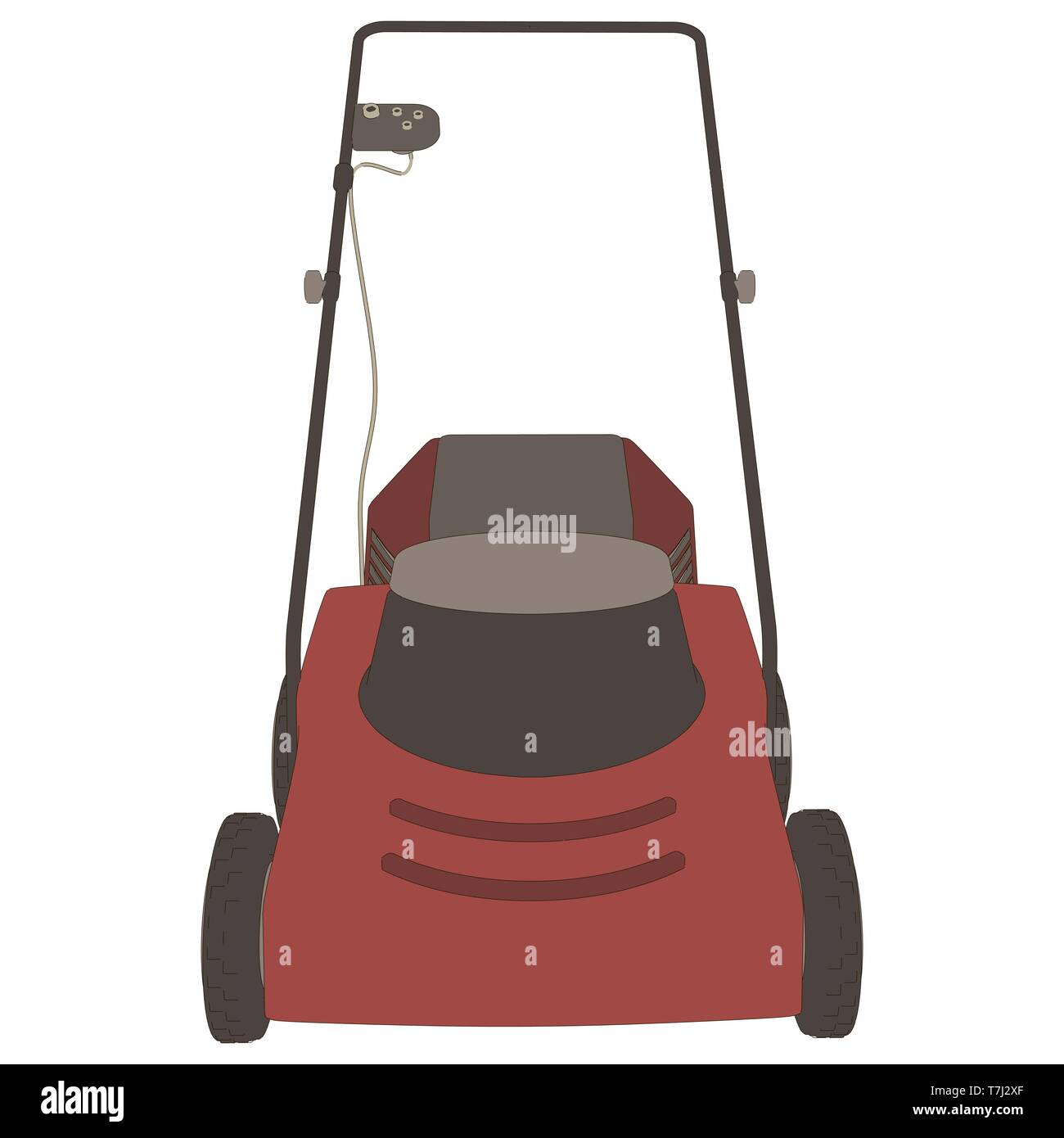 Lawn mower icon vector grass gardening mowing garden illustration ...