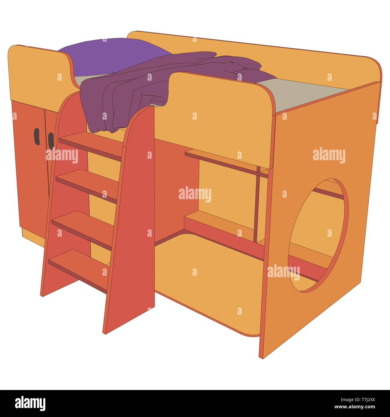 Bed kids icon illustration vector design isolated furniture bedroom ...