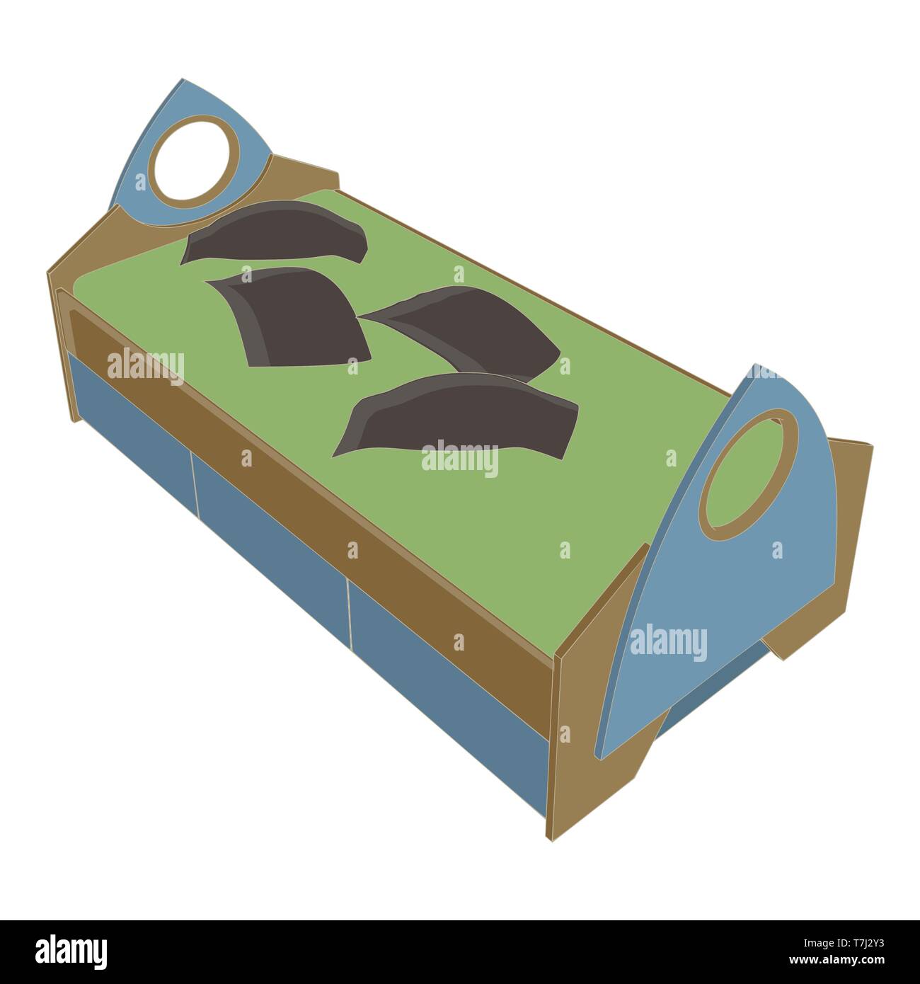 Bed kids icon illustration vector design isolated furniture bedroom ...