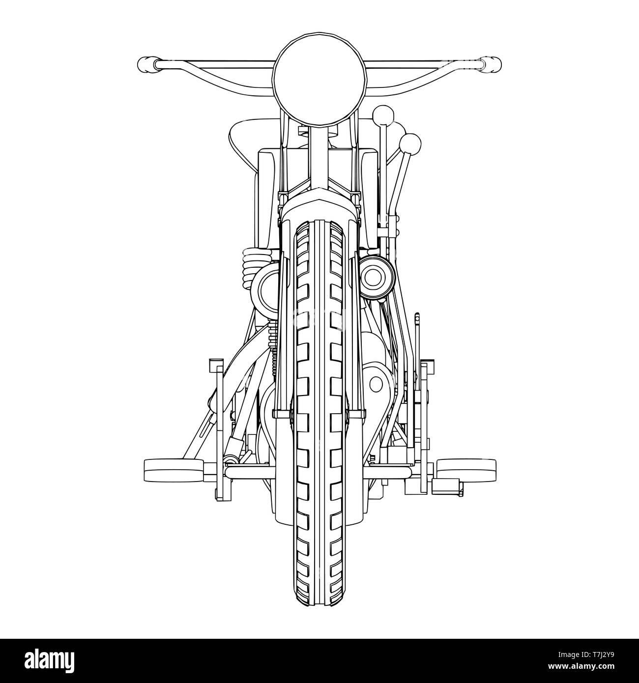 Motorcycle vintage vector motorbike illustration motor design bike ...