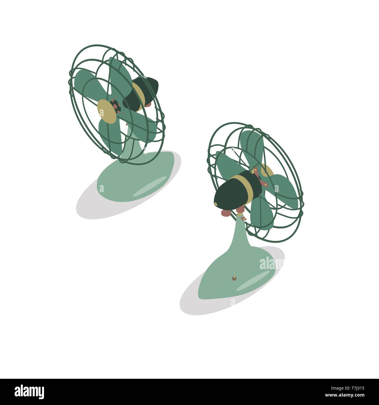 Fan isometric vector icon illustration design isolated symbol sign air ...