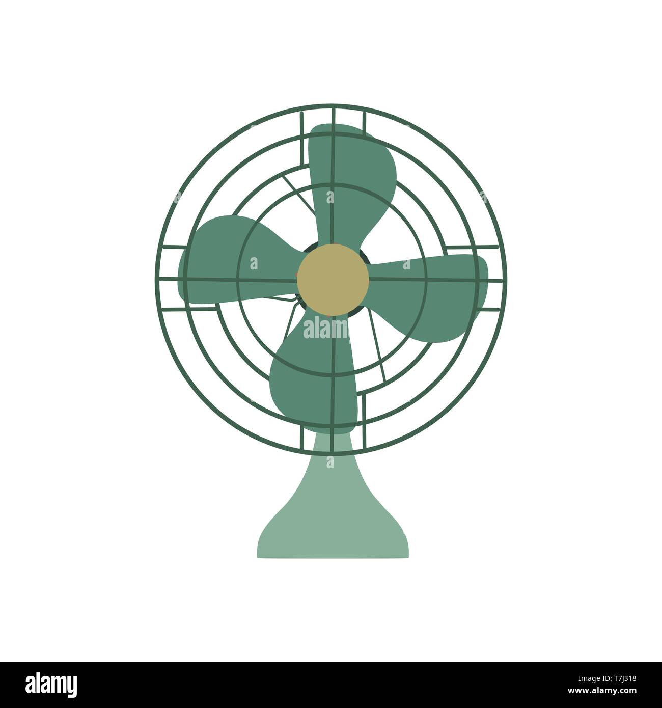Vector Fan green electric front view design style. Circle symbol blower ...