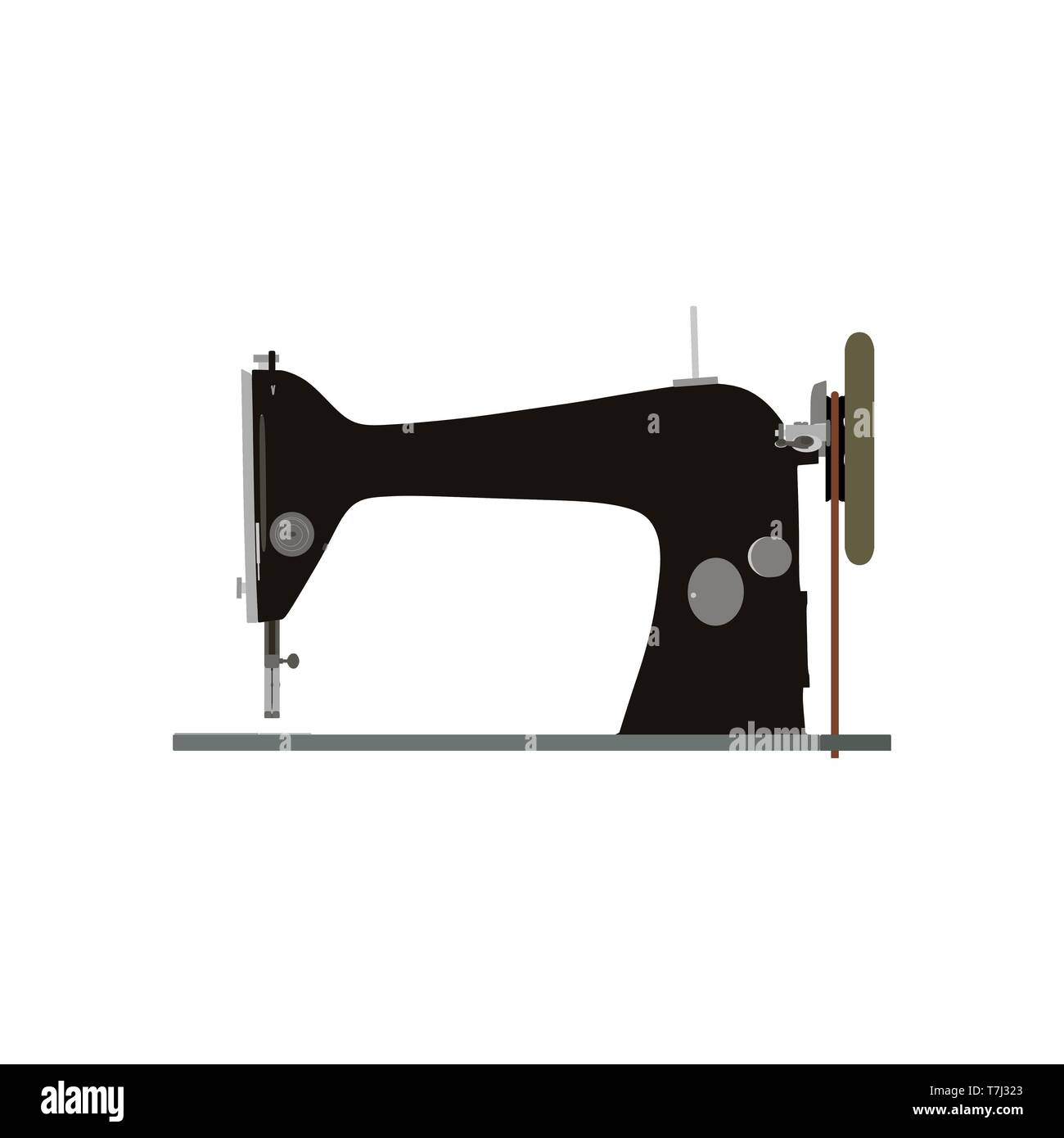 Sewing machine vector vintage illustration icon tailor old fashion logo ...