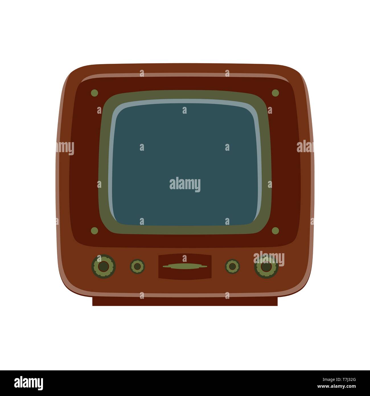 Tv retro television icon vector old vintage screen design technology ...