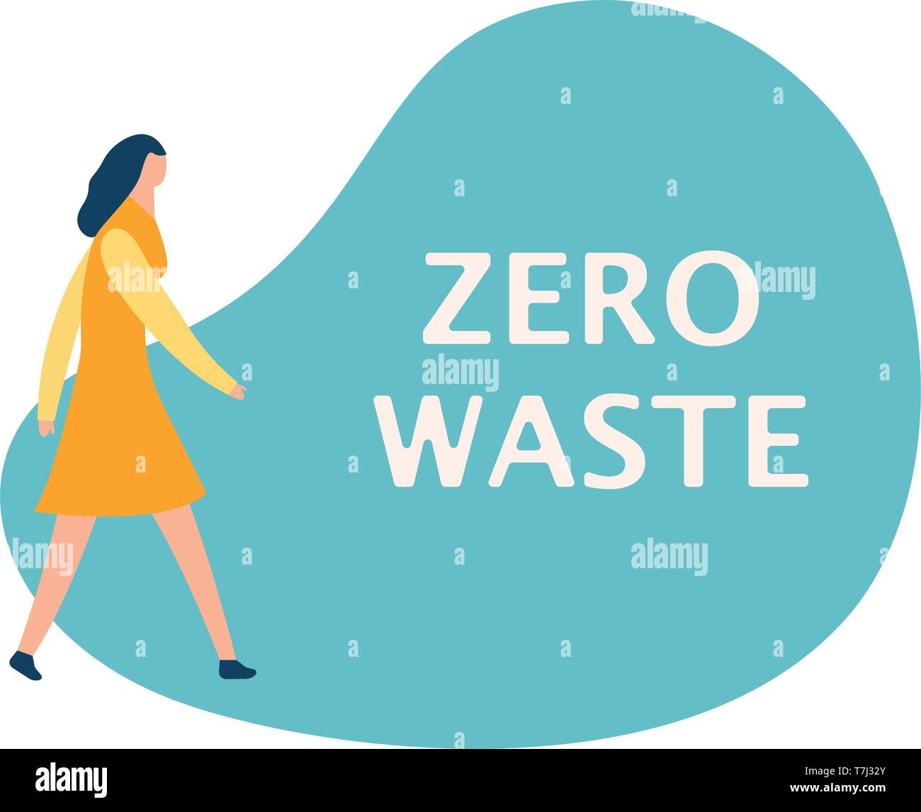 Text zero waste on bubble. Vector concept sticker for ecology and save ...