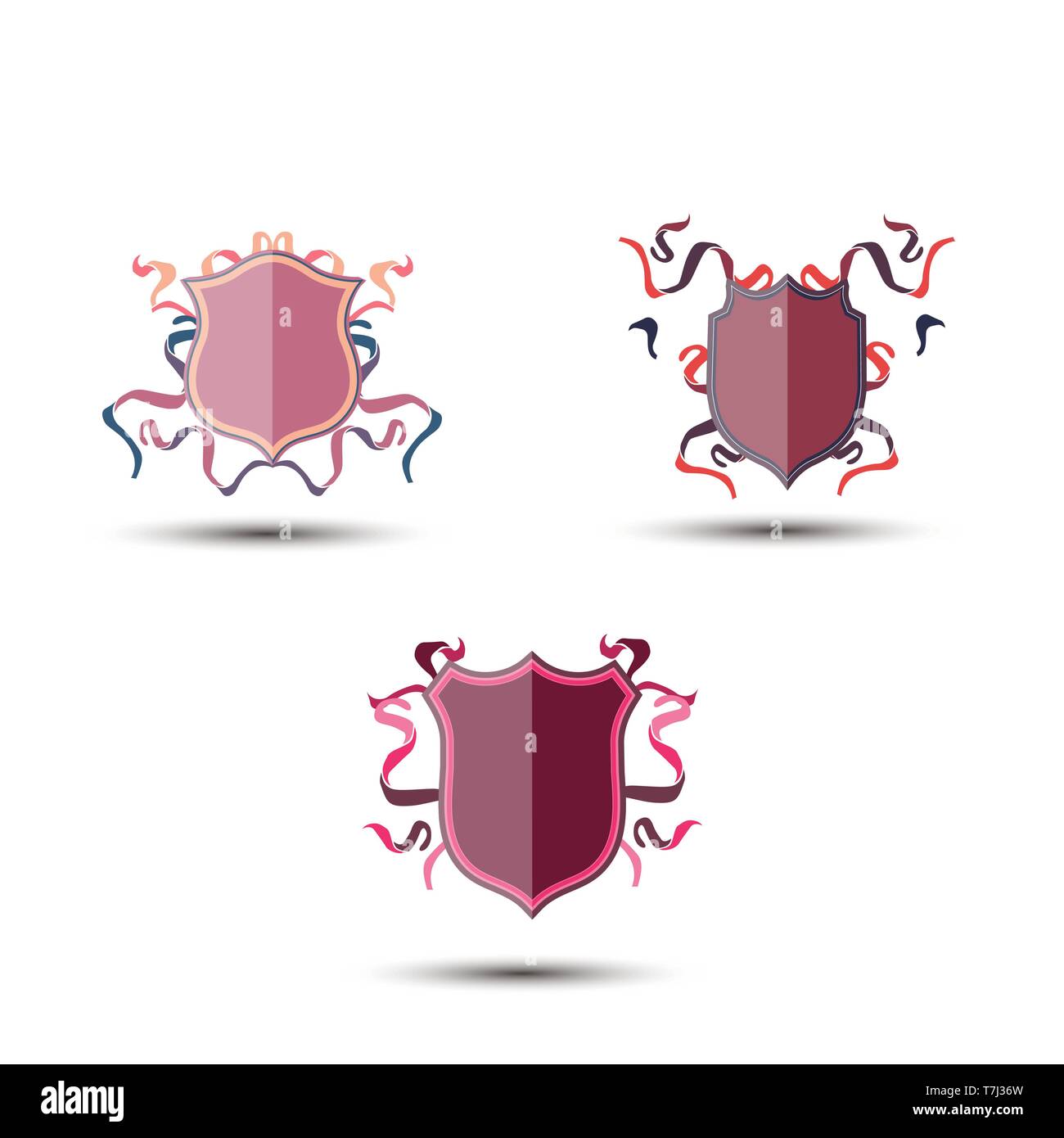 Shield ribbon vector badge illustration symbol vintage emblem design ...