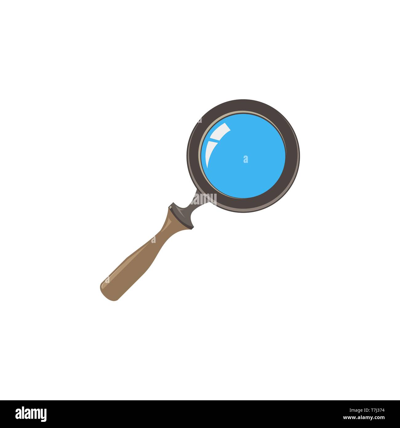 Glass magnifying icon vector search magnifier zoom design flat circle ...