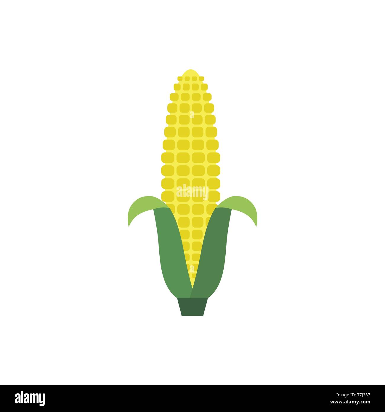 Corn yellow flat icon food natural illustration organic logo vector ...
