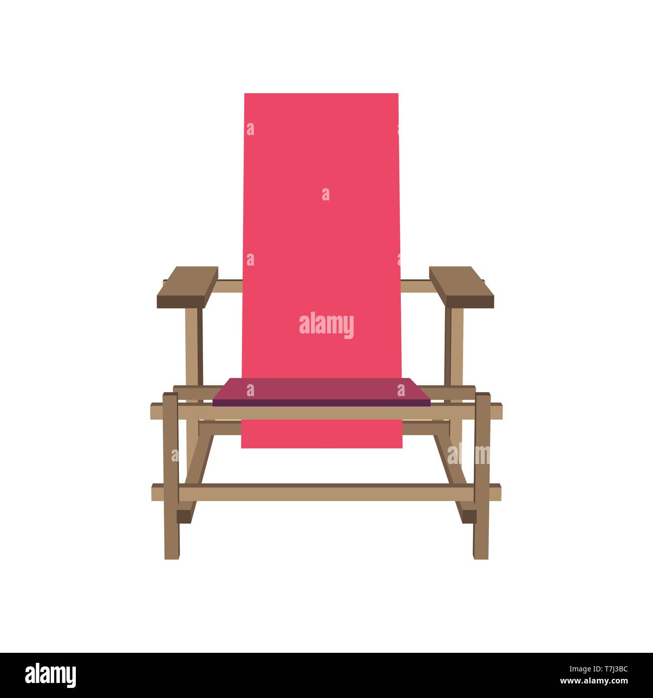 Pink chair furniture vector illustration background cartoon white ...