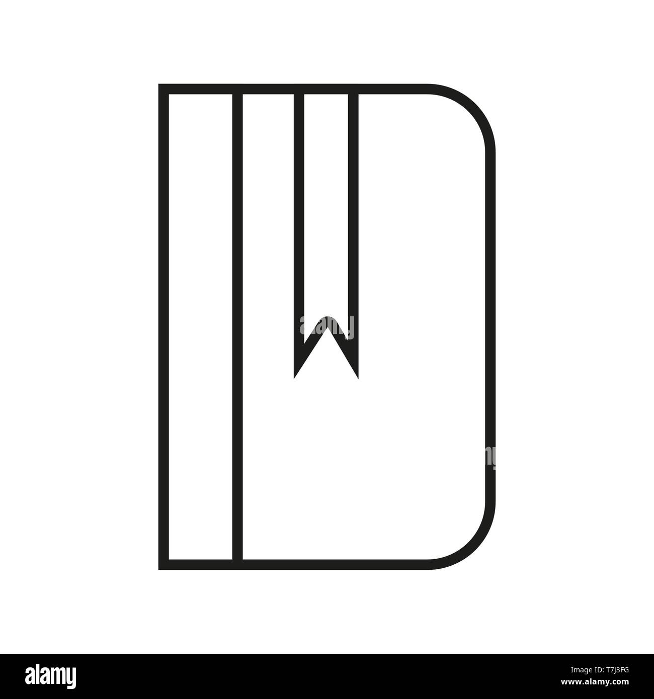 Book outline icon vector symbol illustration education. Isolated ...