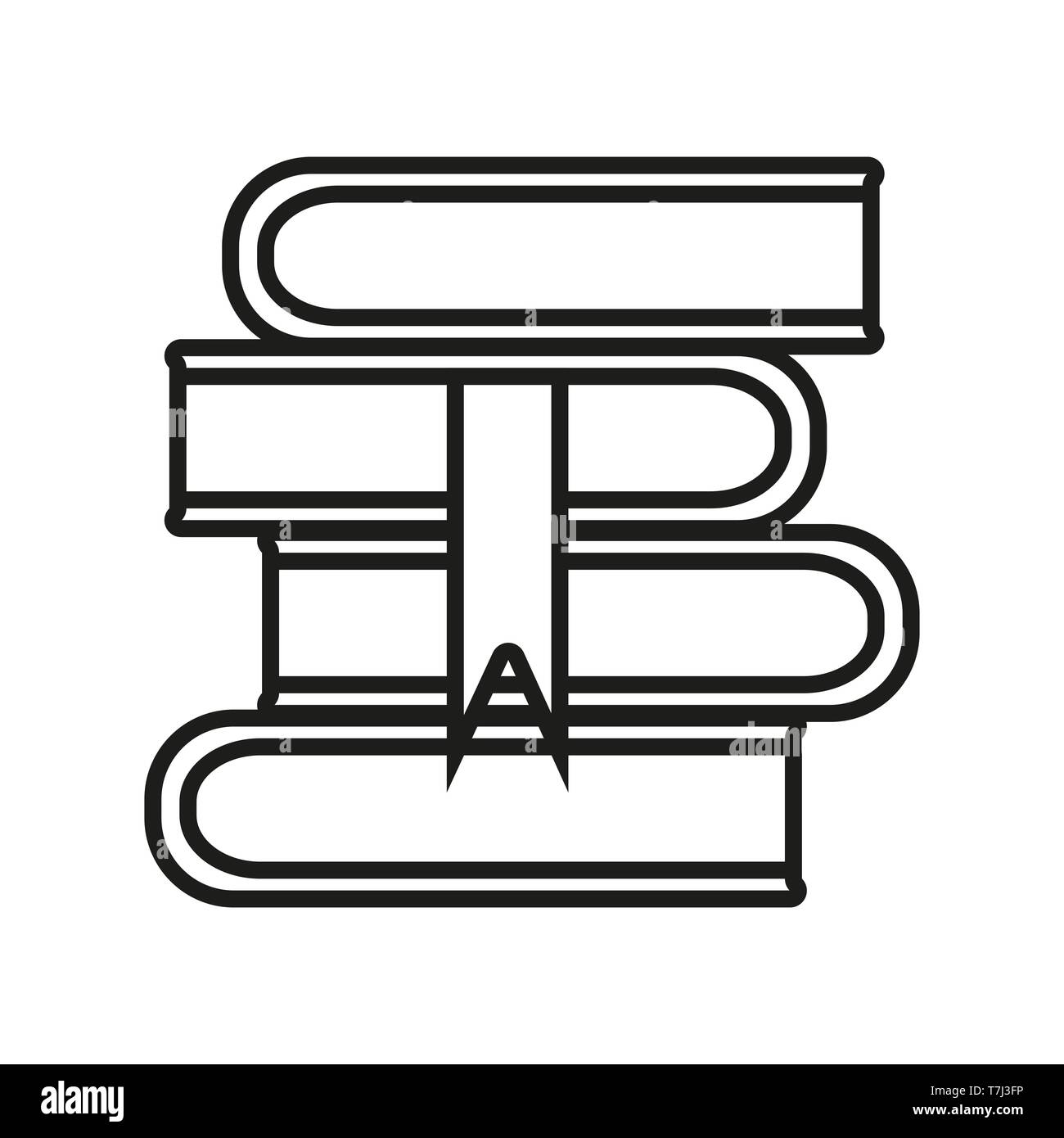 Icon book outline vector education line symbol learning. Illustration ... Icon book outline vector education line symbol learning. Illustration ...