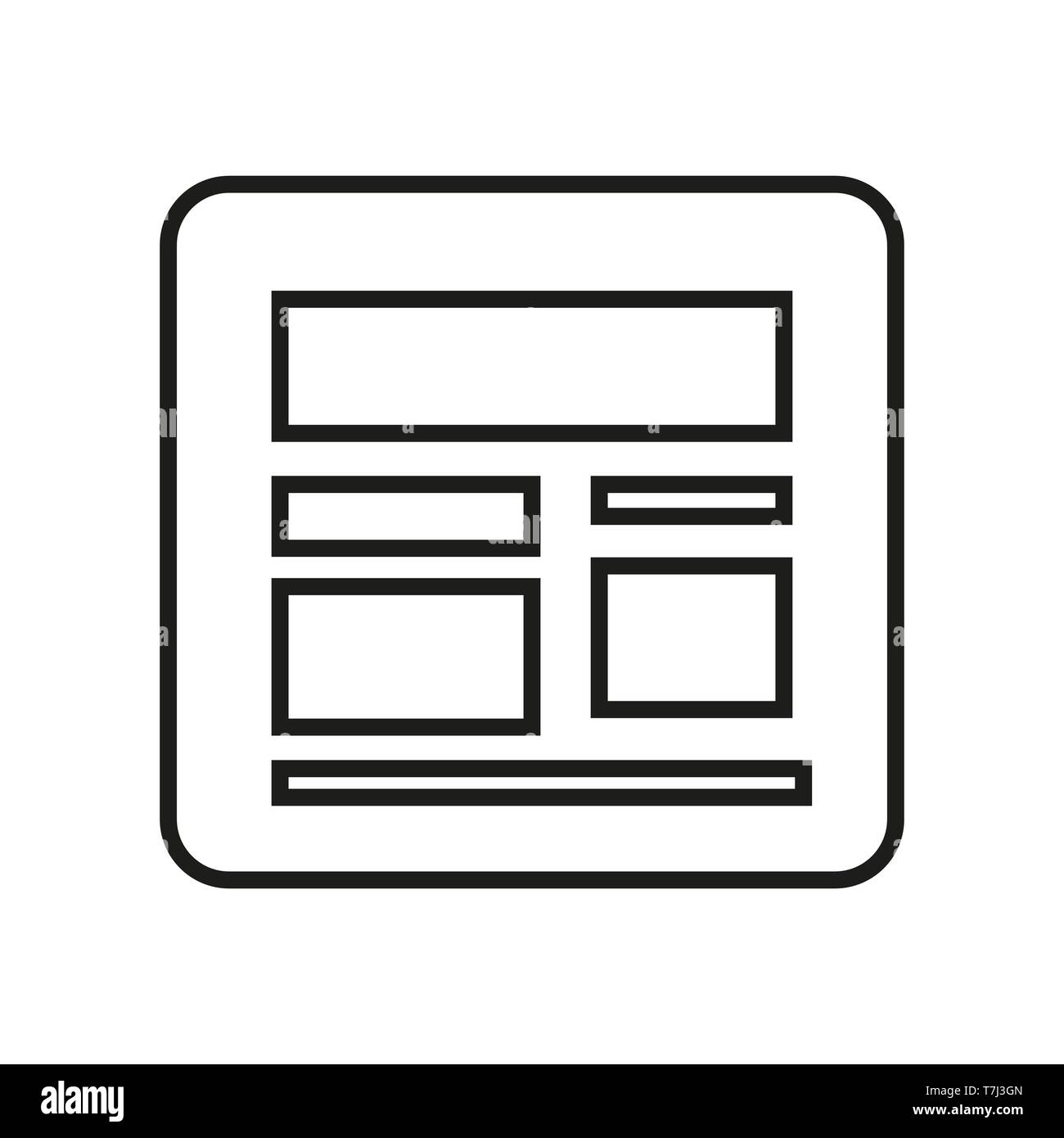 Icon line outline web vector layout design thin symbol ui pictogram estate real grapic flat ...