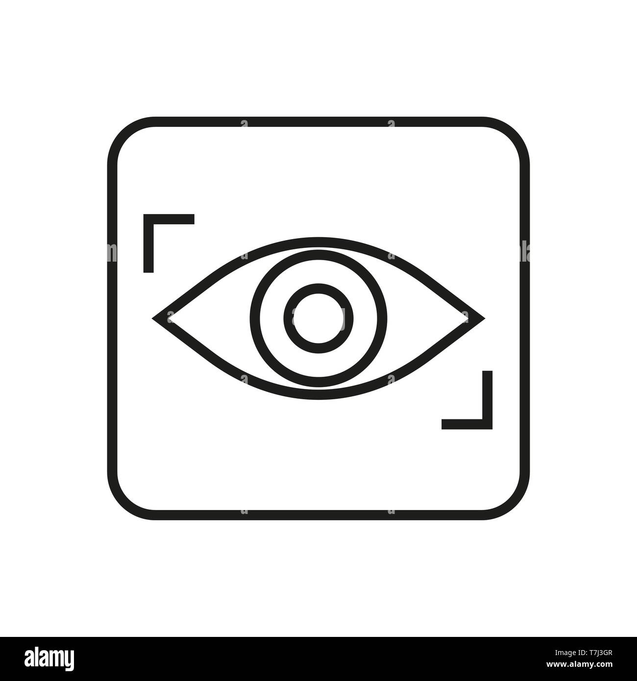 Icon eye line vector outline symbol design illustration concept light ...