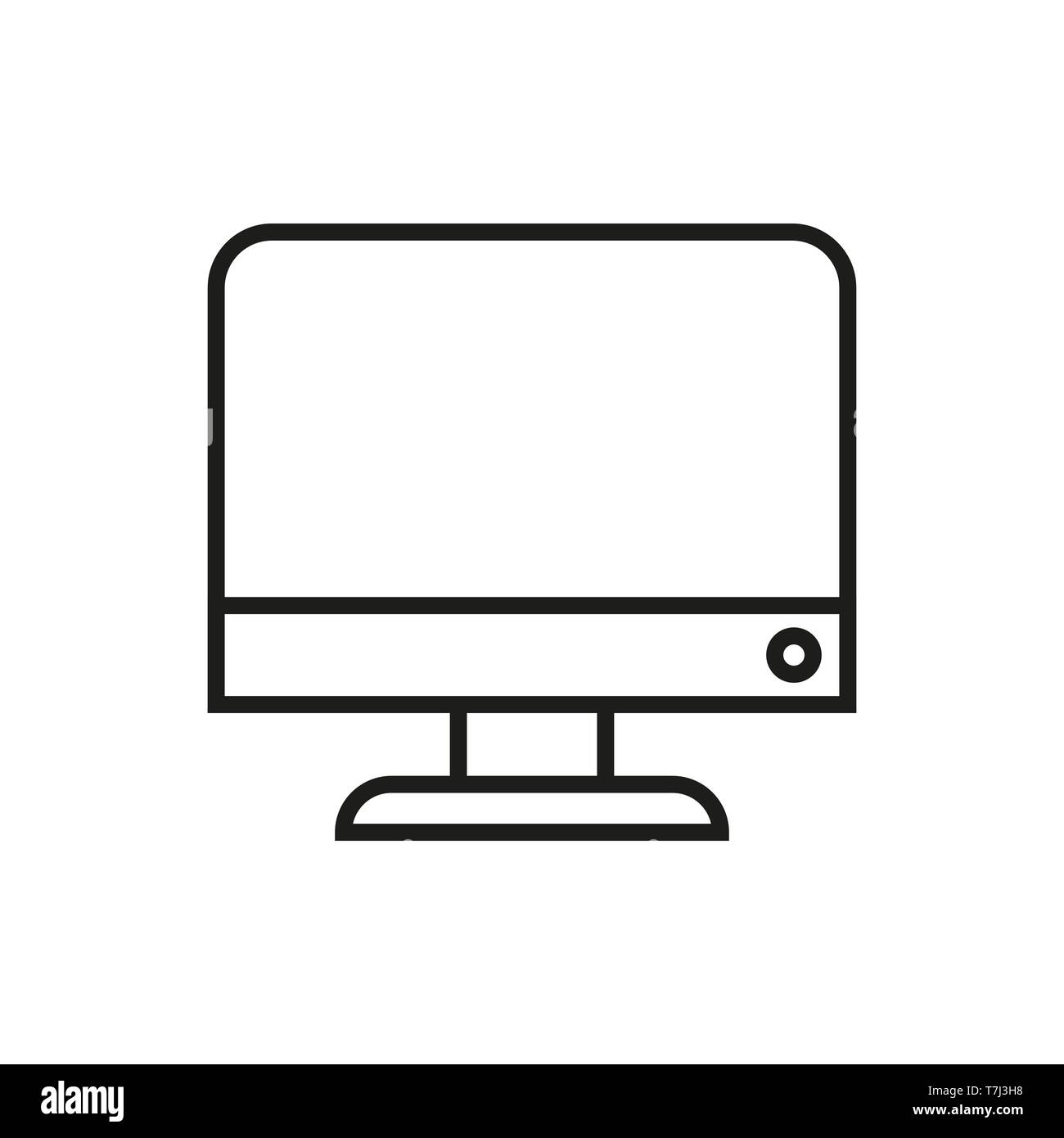 Icon computer outline laptop vector line thin. Office web device design ...