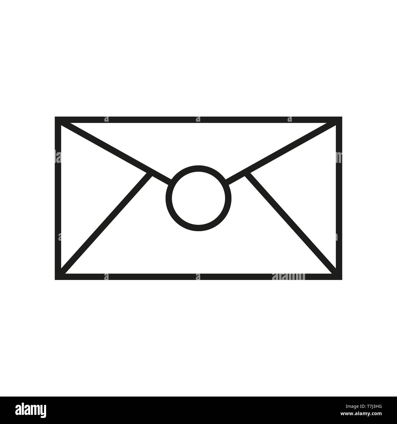 Icon envelope outline line vector email web. Mail message thin paper ...