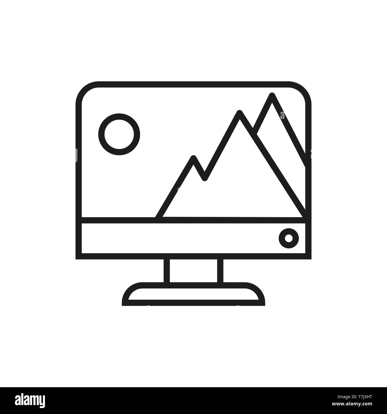 Icon line vector art design. Outline education computer symbol ...