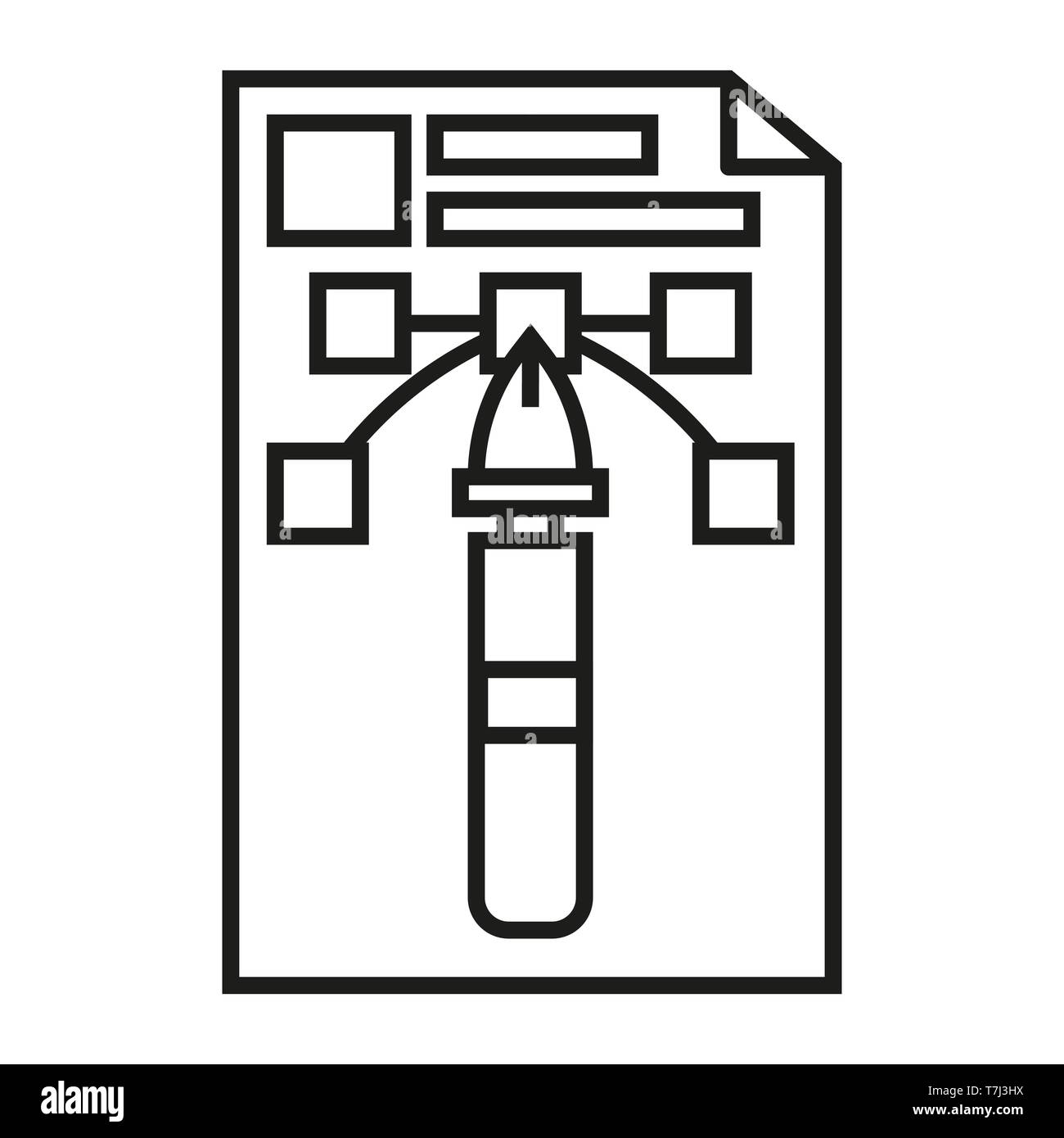 Icon line outline file set web. Document vector business office thin ...