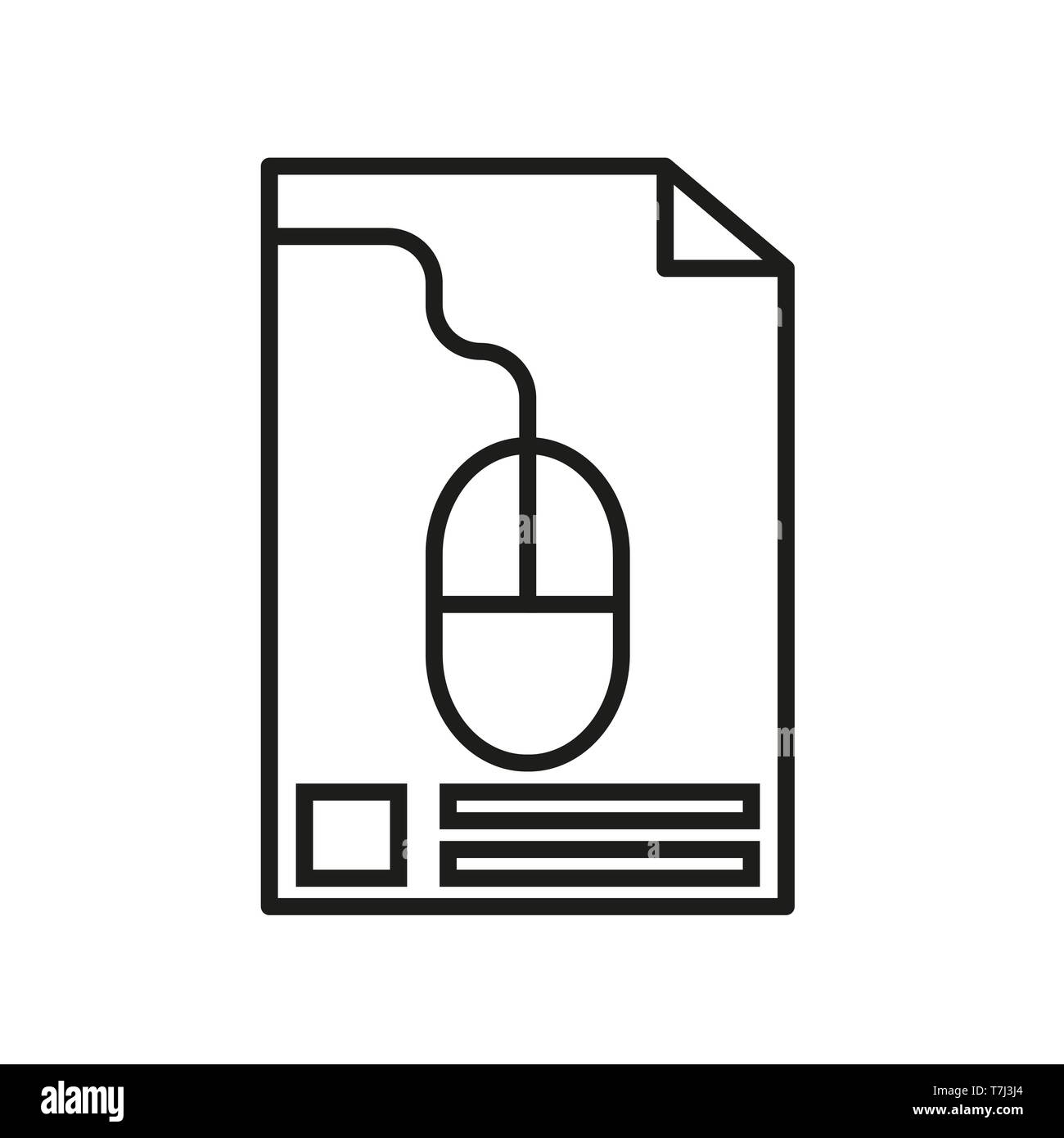 Icon line vector outline business web thin. Pictogram technology file ...