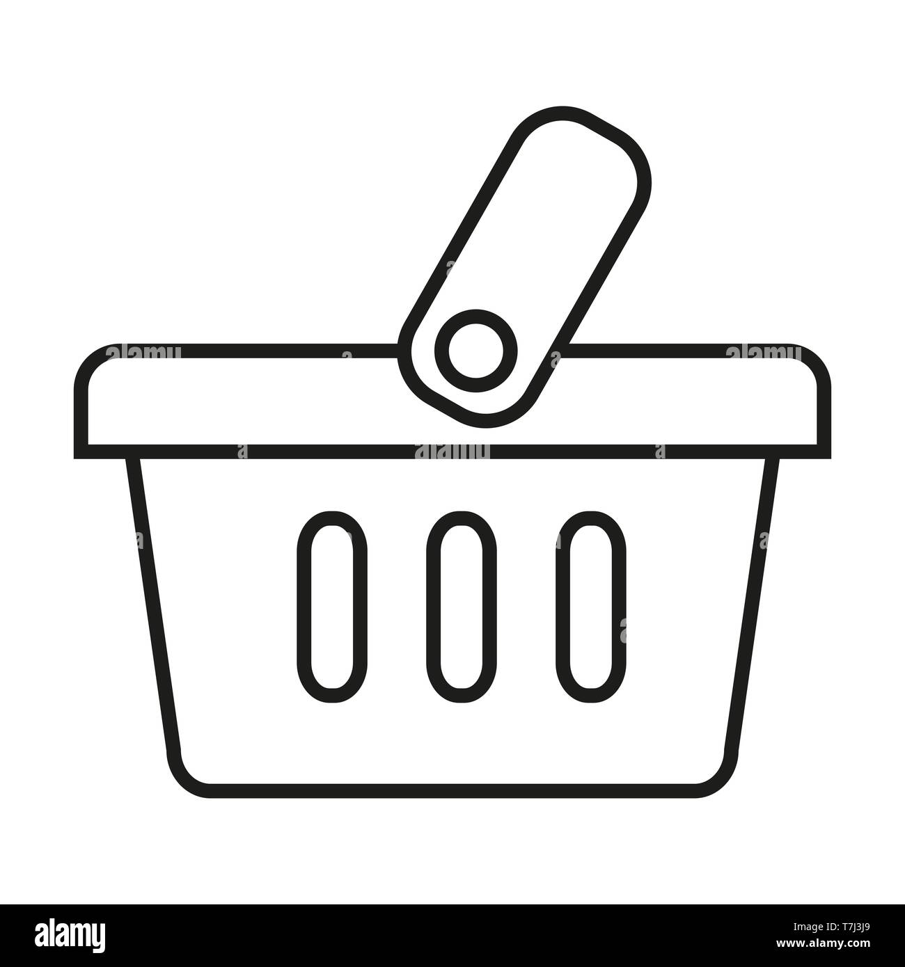 Icon basket shopping outline line vector shop store bag web. Card buy ...
