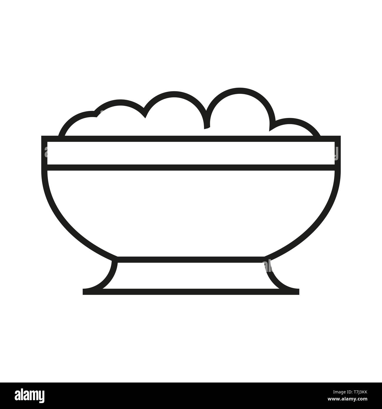 Food icon outline line restaurant vector cooking plate art symbol sign ...