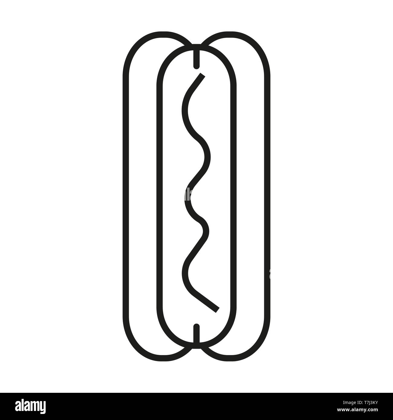 Hot dog icon food vector line outline logo fast illustration symbol ...