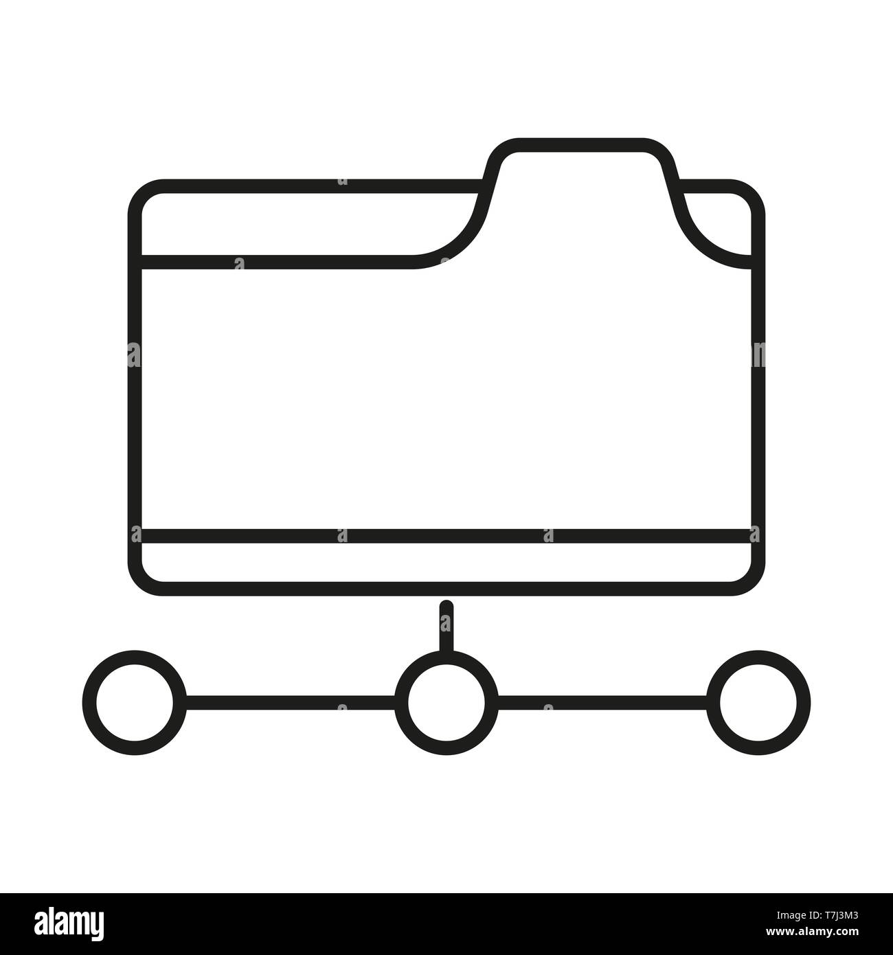 Icon folder outline file vector line. Office web paper business ...