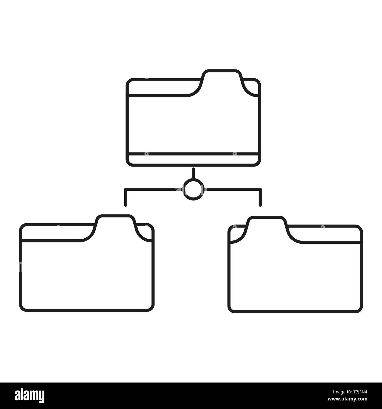Folder Icon Outline File Line Vector Document Thin Design Paper Symbol