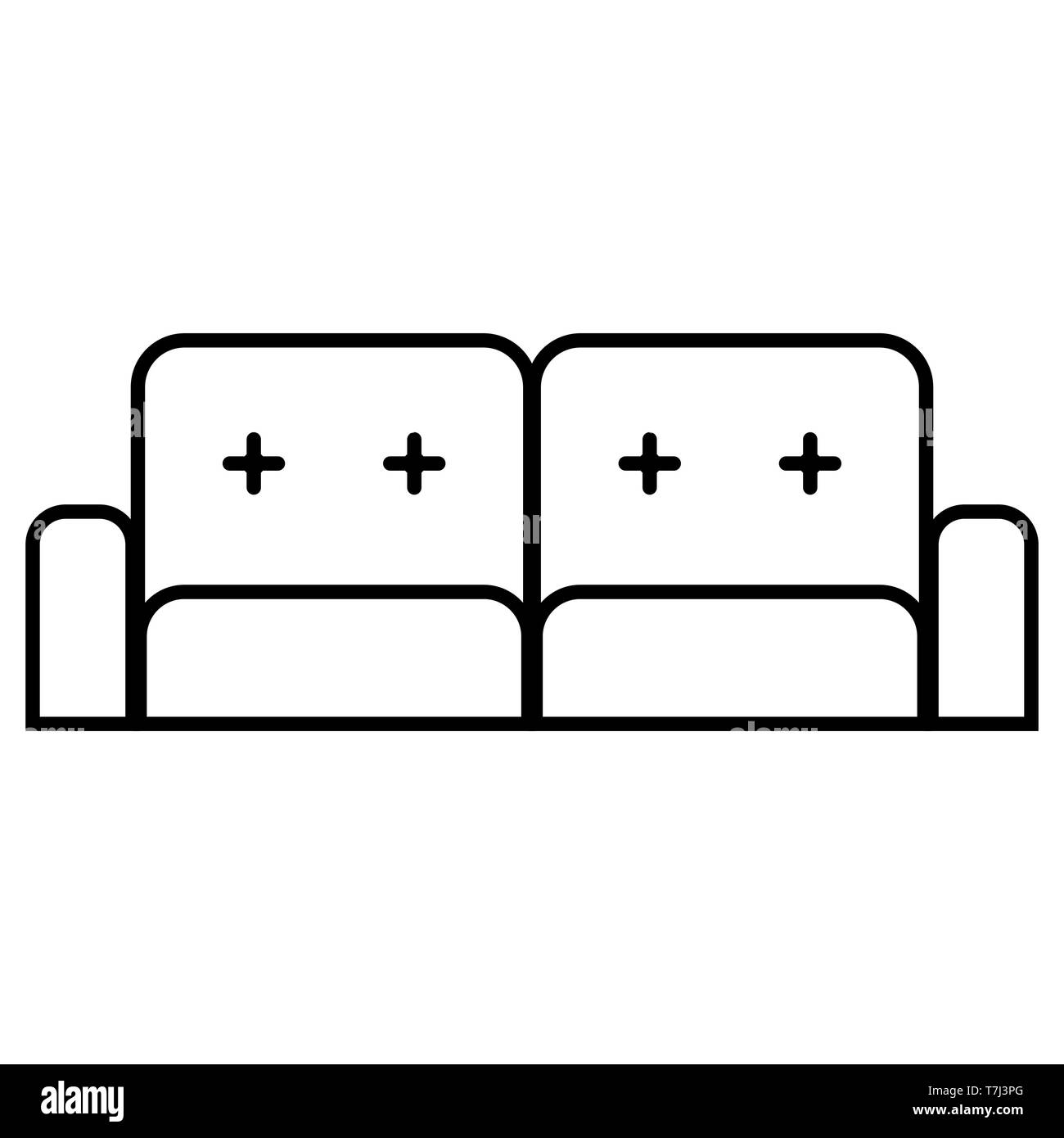 Couch line icon isolated on white background. Outline thin sofa style ...