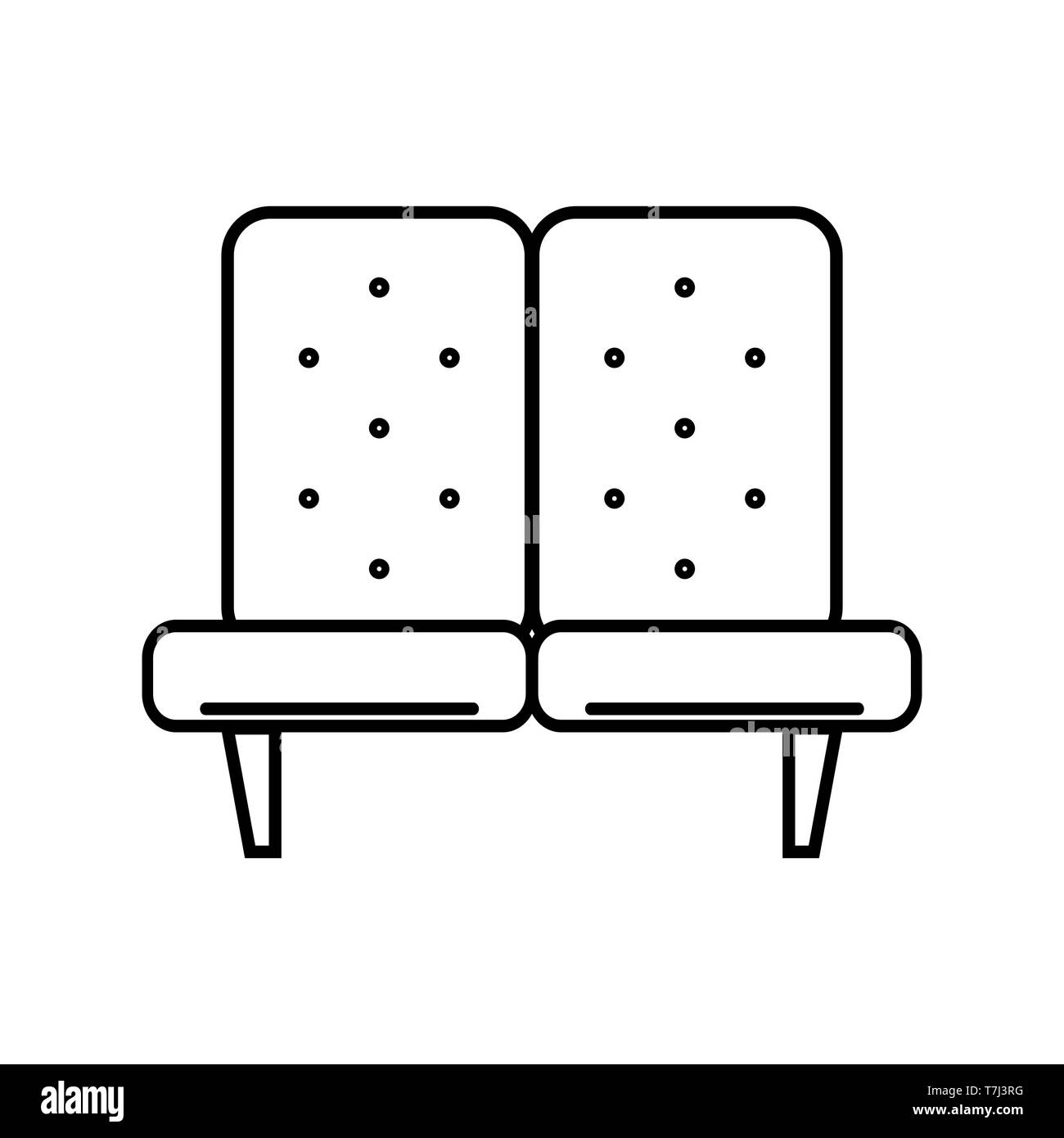 Couch line icon isolated on white background. Outline thin sofa style ...