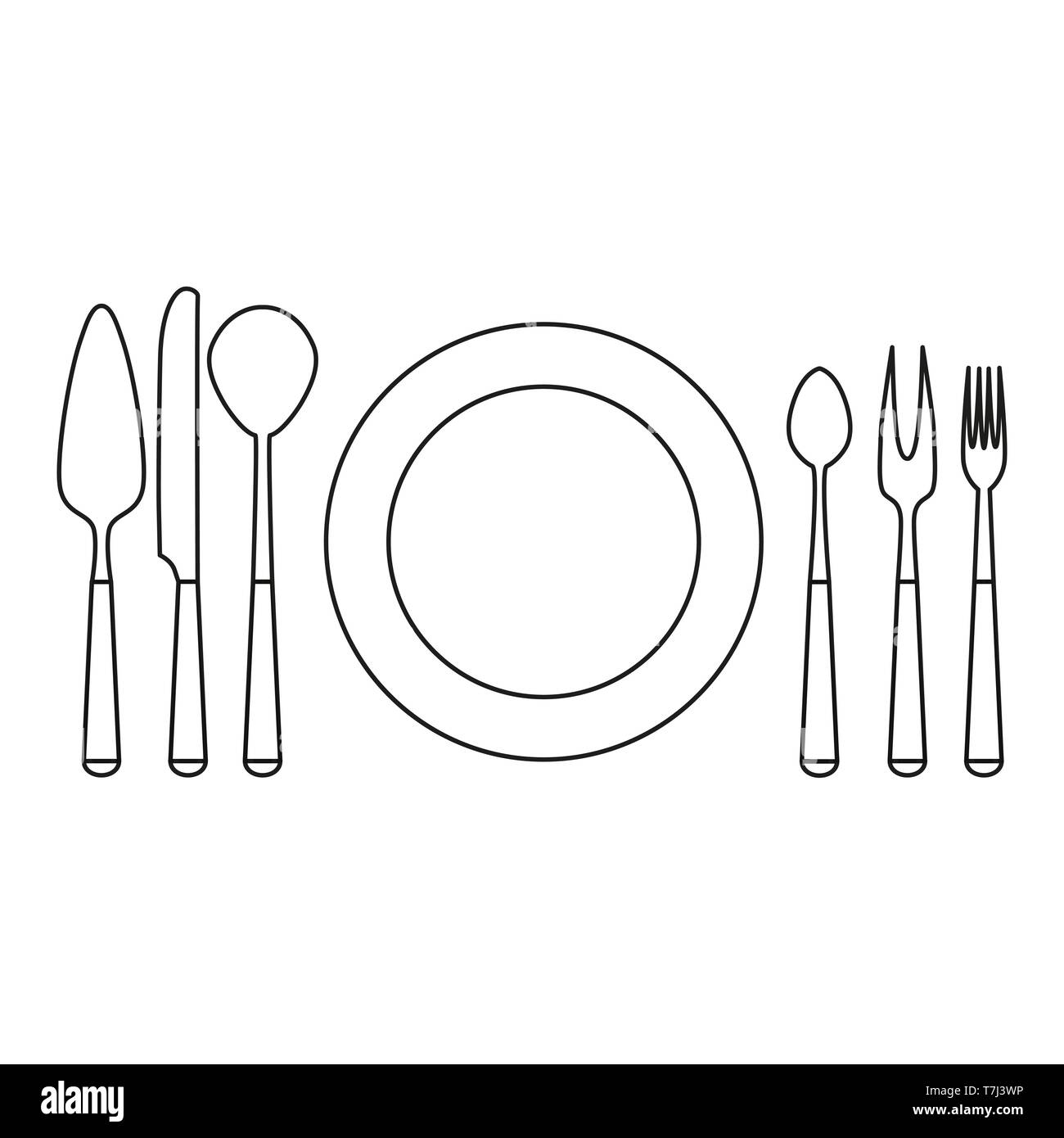 Silverware Clip Art Black And White Clipart