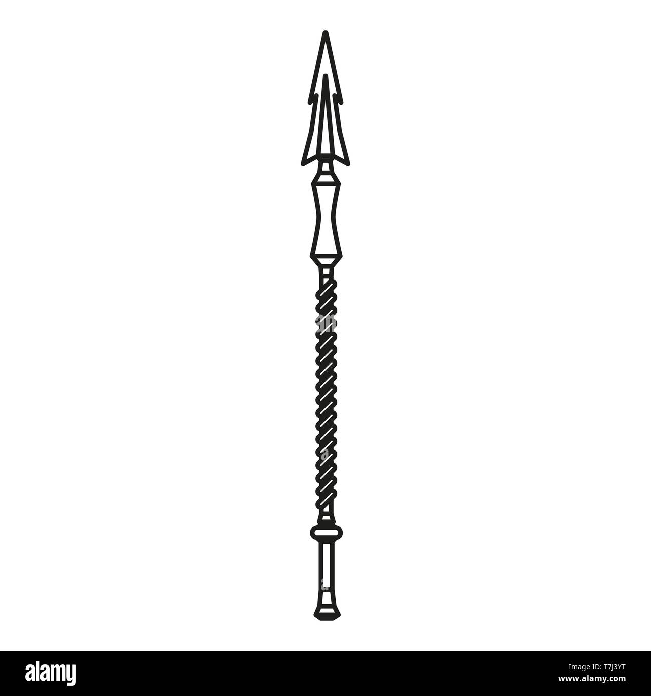 Spear line icon isolated on white background. Outline thin logo flat ...