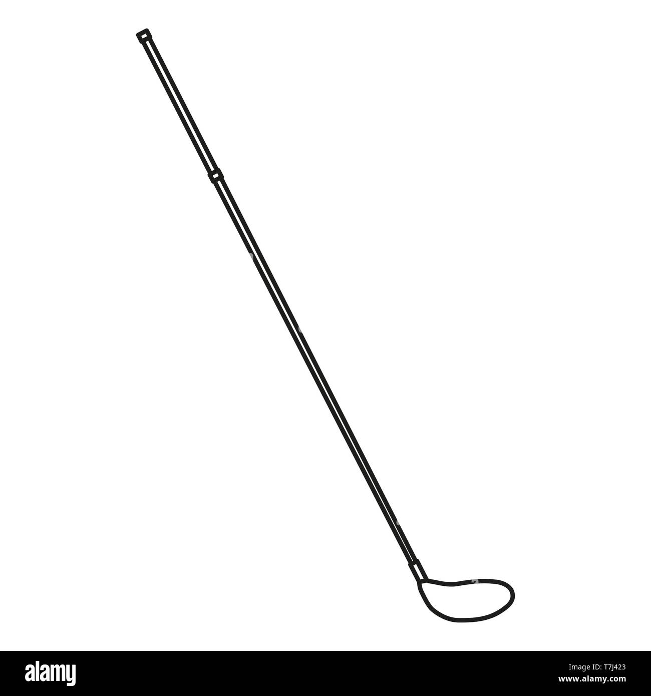 Gold club iron line icon isolated on white background. Outline thin ...