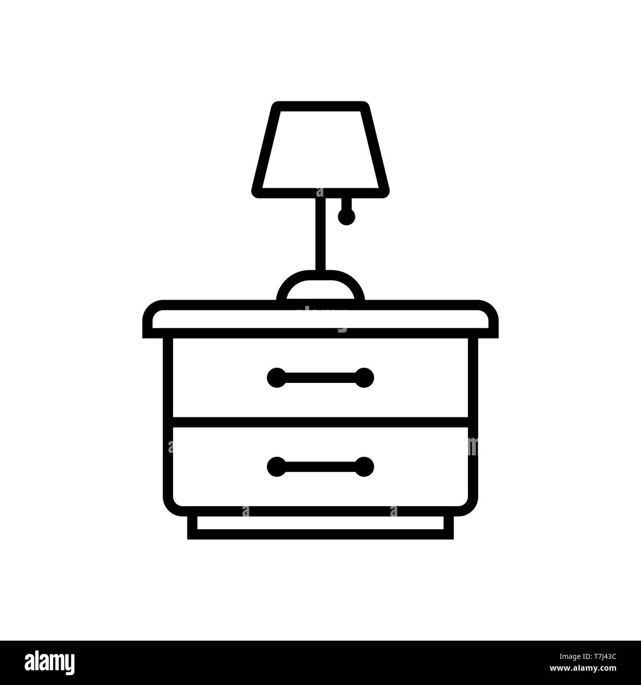 Lamp line icon isolated on white background. Outline thin black ...
