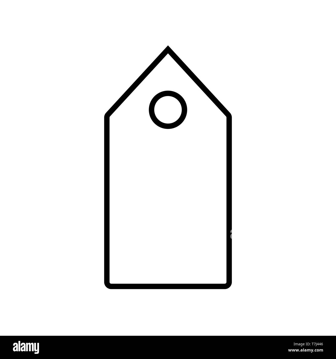 Tag line icon isolated on white background. Outline thin shopping ...