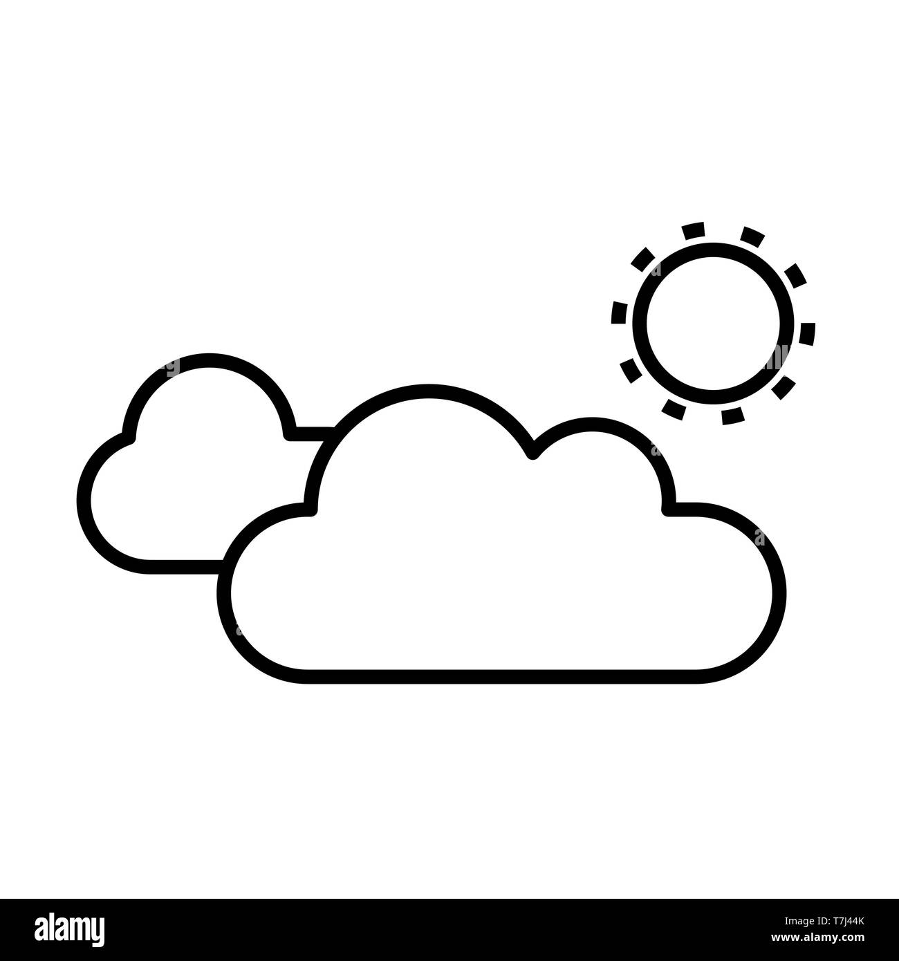 Cloud line icon isolated on white background. Outline thin nature symbol design vector Stock ...