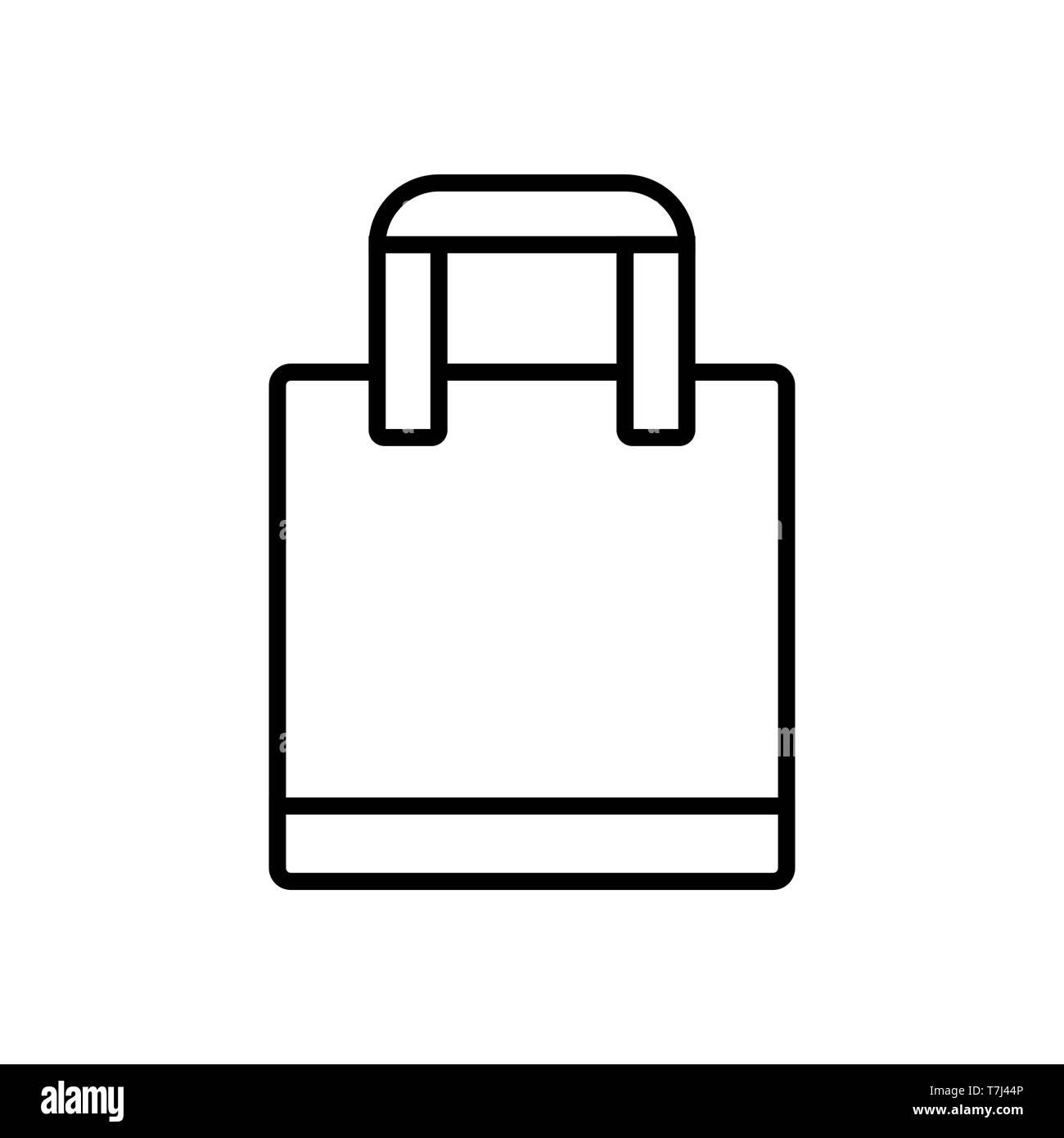 Bag line icon isolated on white background. Outline thin shopping black ...