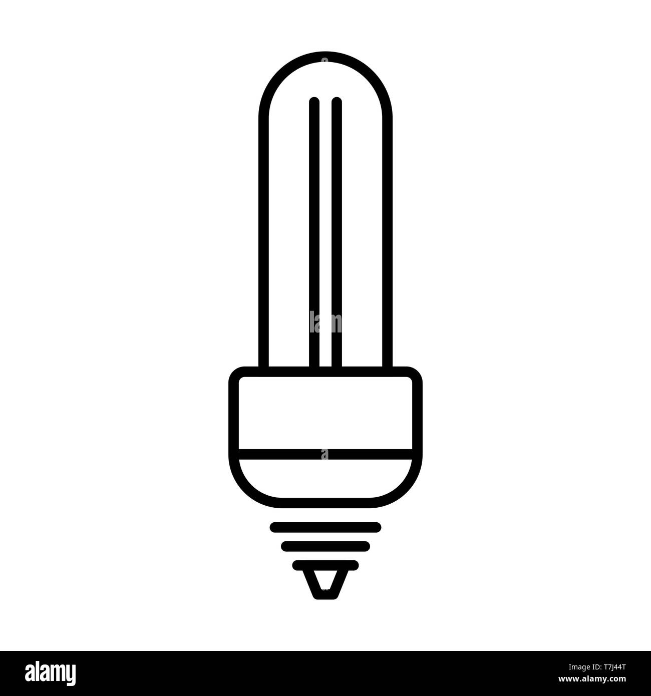 Light bulb line icon isolated on white background. Outline thin idea ...
